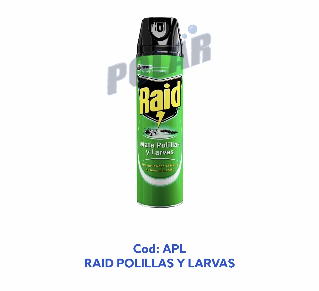 POLAR | 8 AEROSOL | Insecticida | AEROSOL RAID MATA POLILLAS Y LARVAS
