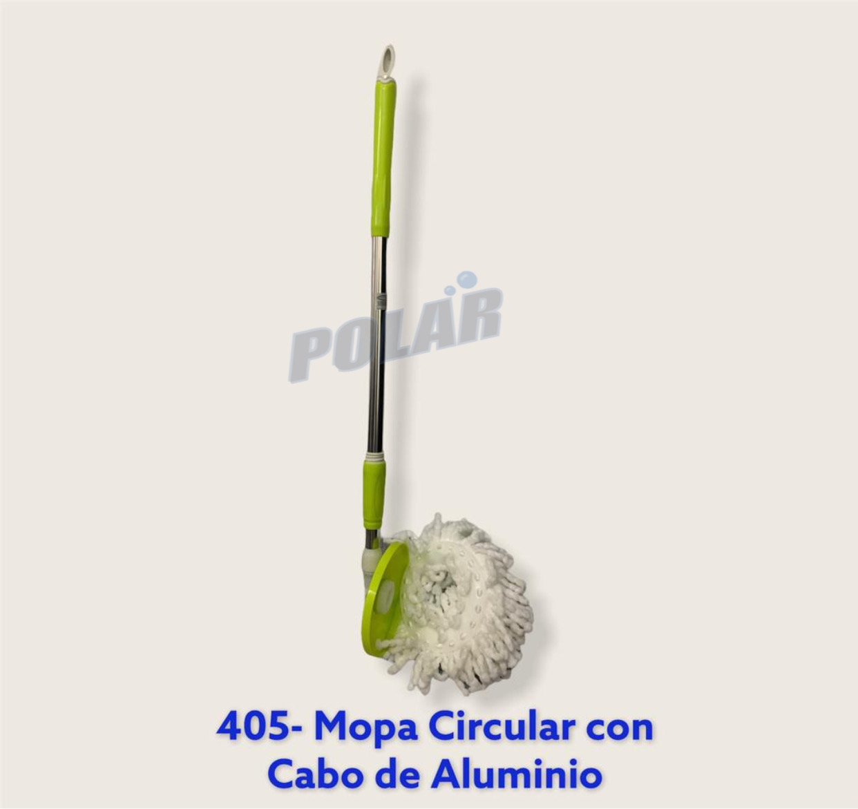 POLAR | 5 ARTICULOS DE LIMPIEZA | CABOS | Mopa circular con cabo de aluminio
